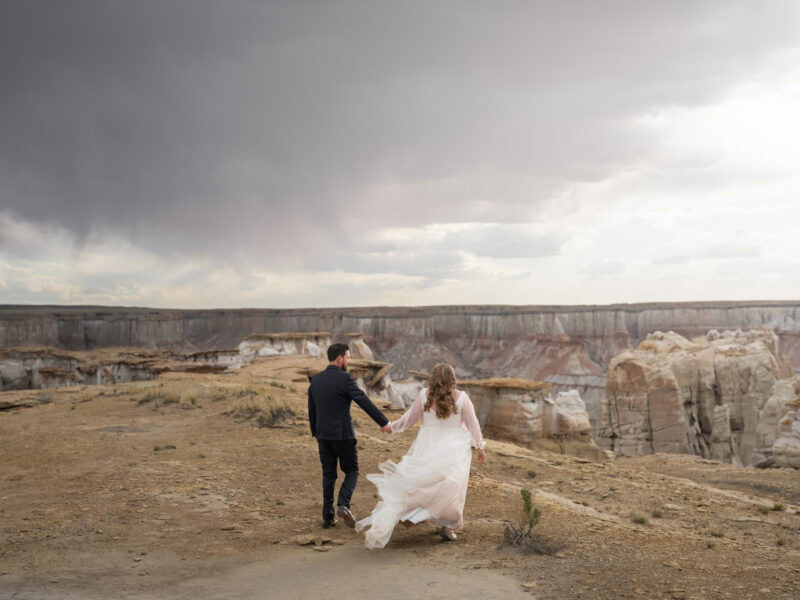 Intimate Elopement in Arizona Canyon - Hailey in Tair Gown