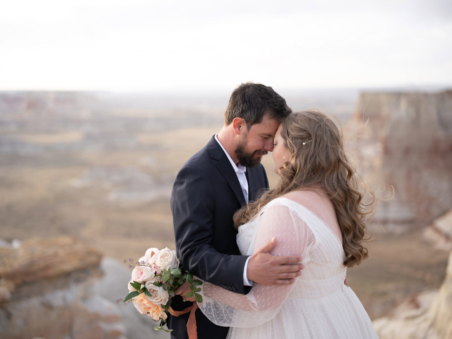 Intimate Elopement in Arizona Canyon - Hailey in Tair Gown