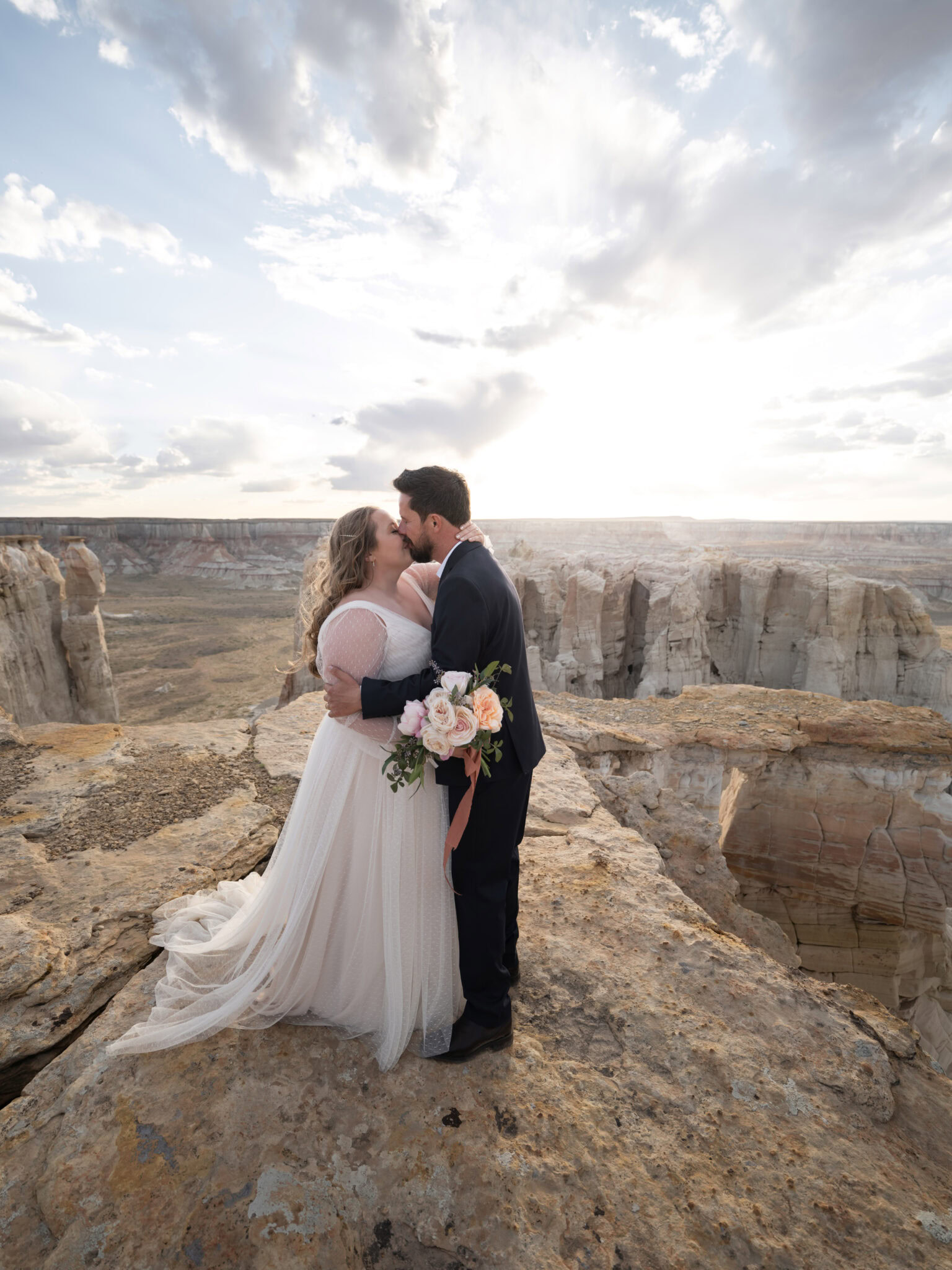 Intimate Elopement in Arizona Canyon - Hailey in Tair Gown